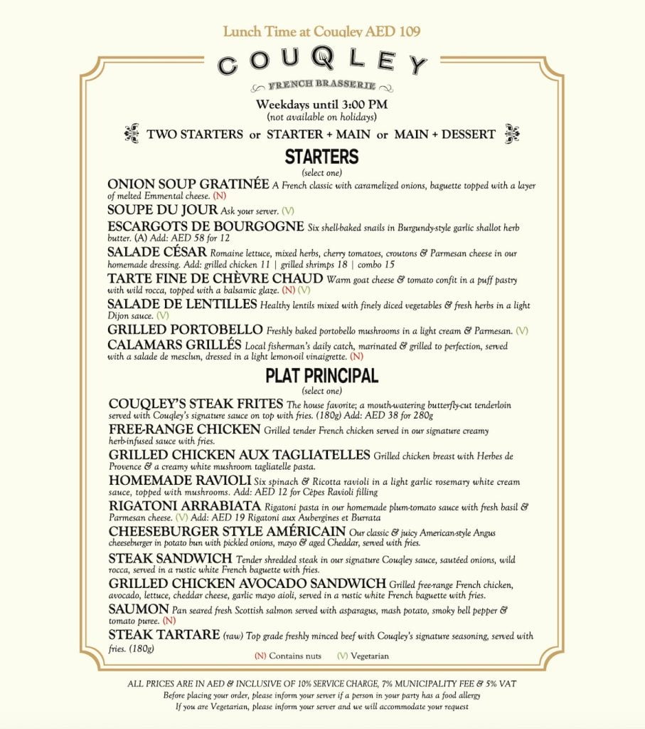 Couqley French Brasserie: French Dining in Downtown Dubai